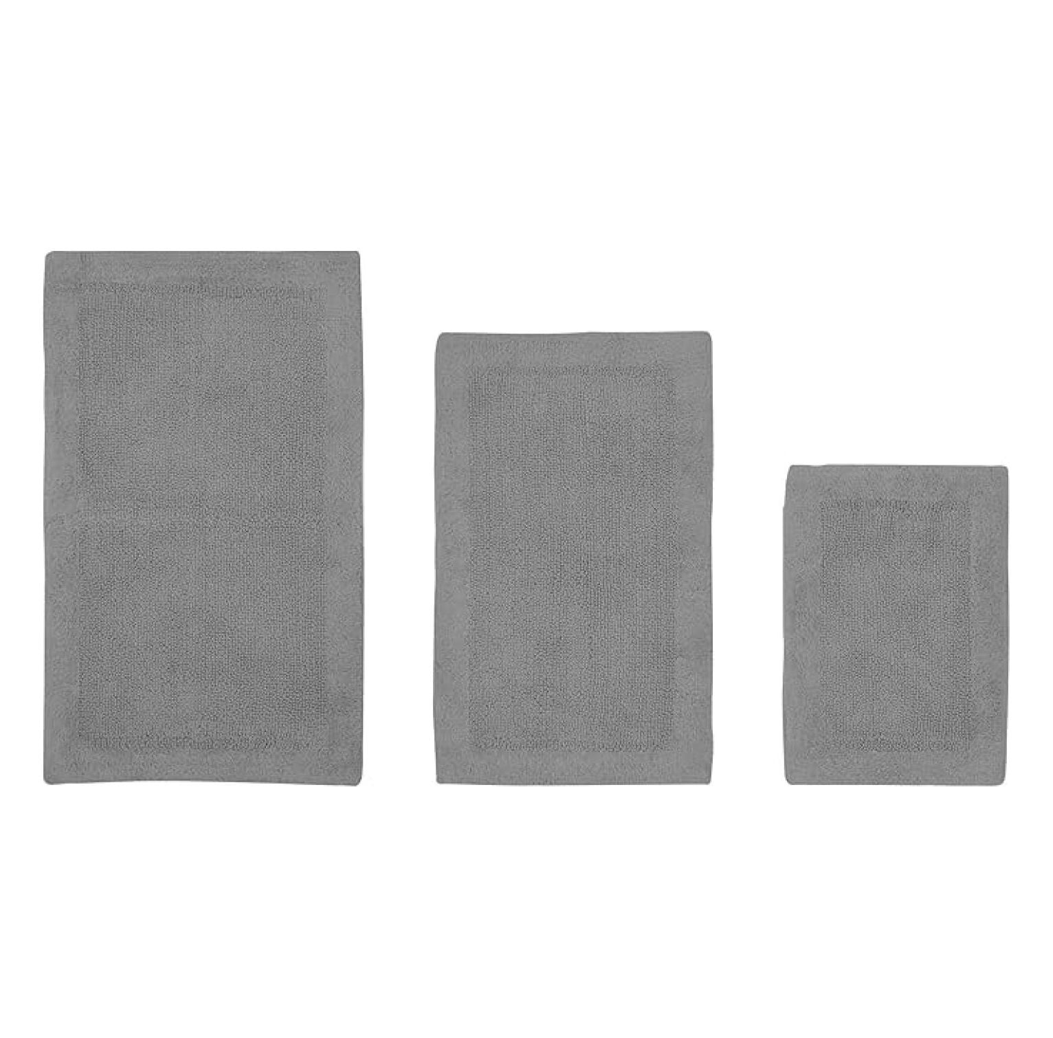 3 Piece 100% Cotton Bathroom Rug Set, Washable Bath Mats for Bathroom ...