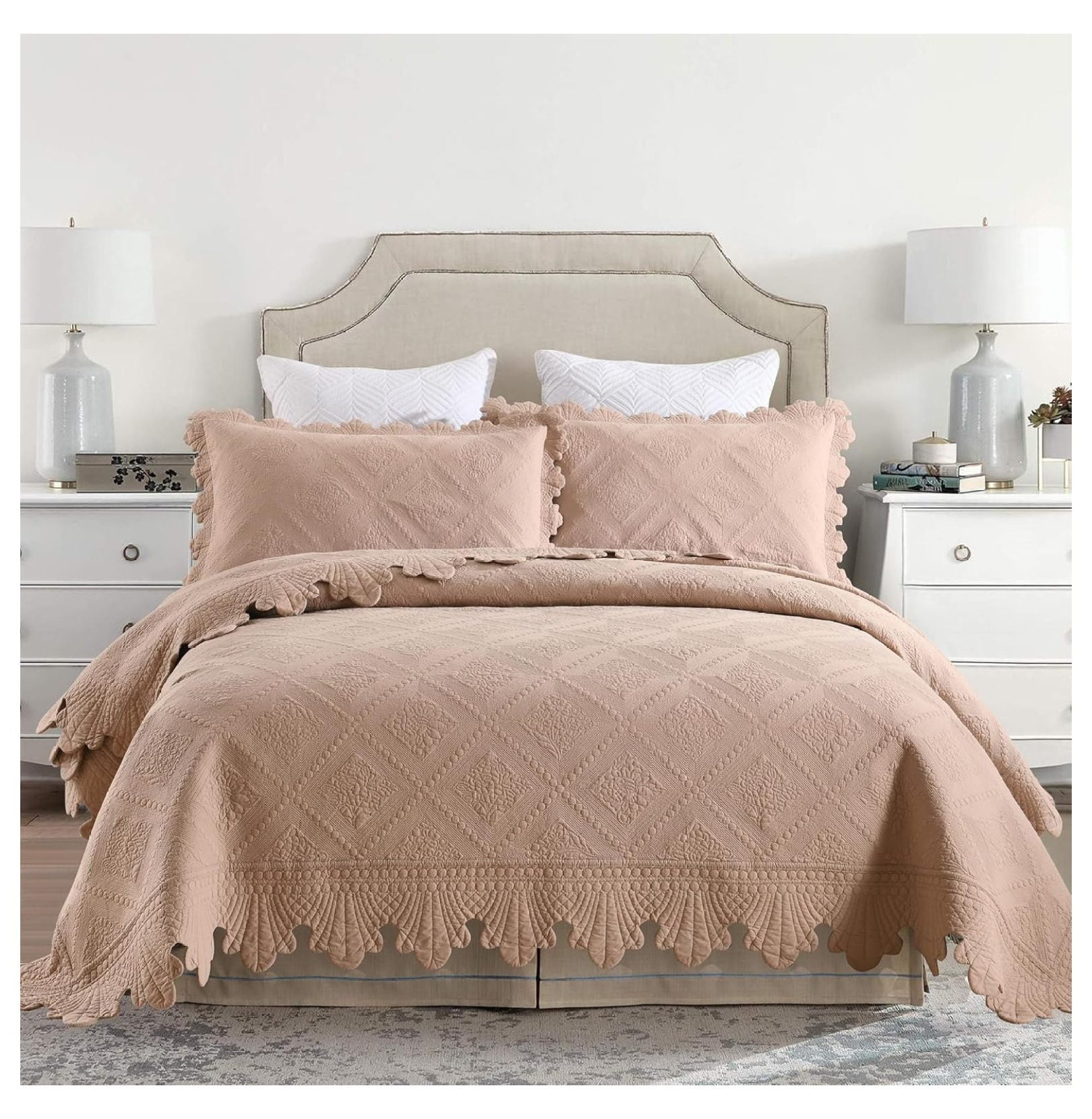 3-Piece 100% Cotton Oversized Bedspread Lightweight Quilt Coverlet ...