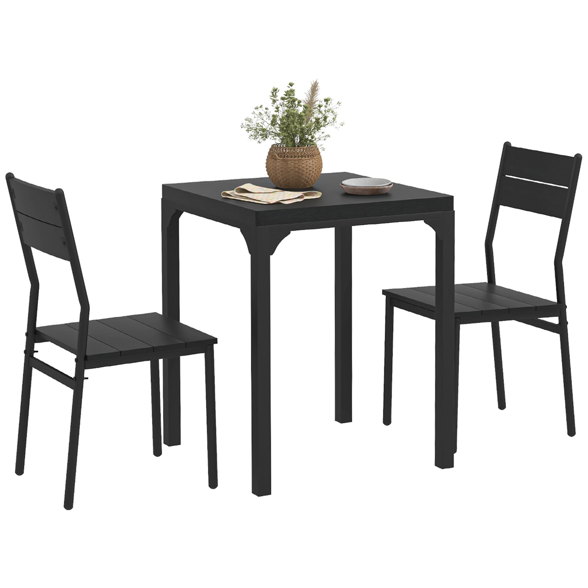 3-Piece 2-Person Dining Table Set, Modern Kitchen Table & Chairs, for ...