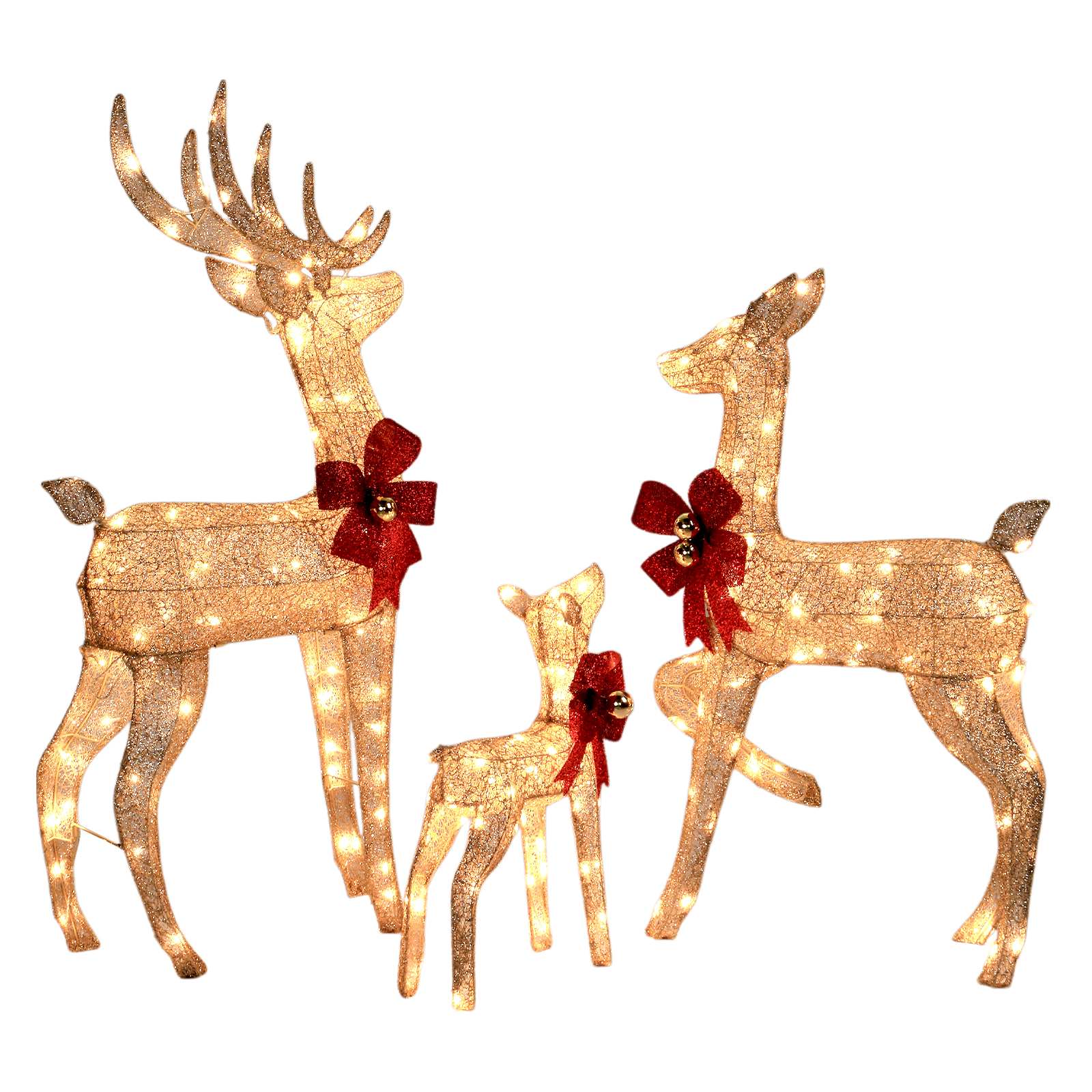 3-Piece 30.00V 3.60W Family Elk Christmas Decoration, 210 Built-in ...