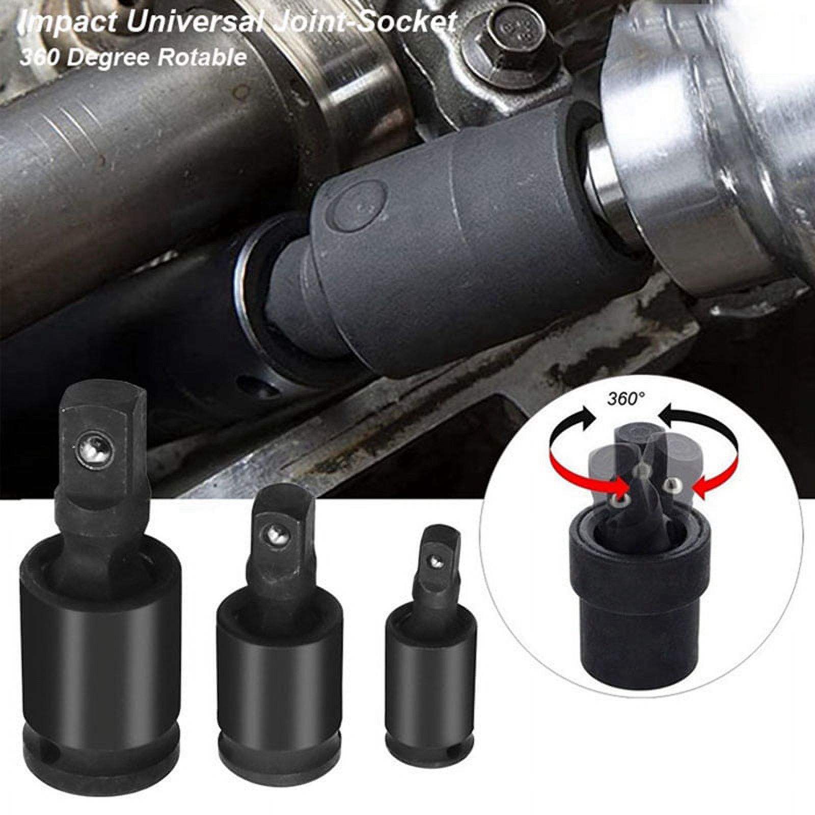 3-Piece 360-Degree Rotating Universal Joint Socket Adapter Wrench ...