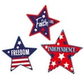 3 Piece 4 Of July Wooden Star Decoration Sign Patriotic Wooden Home
