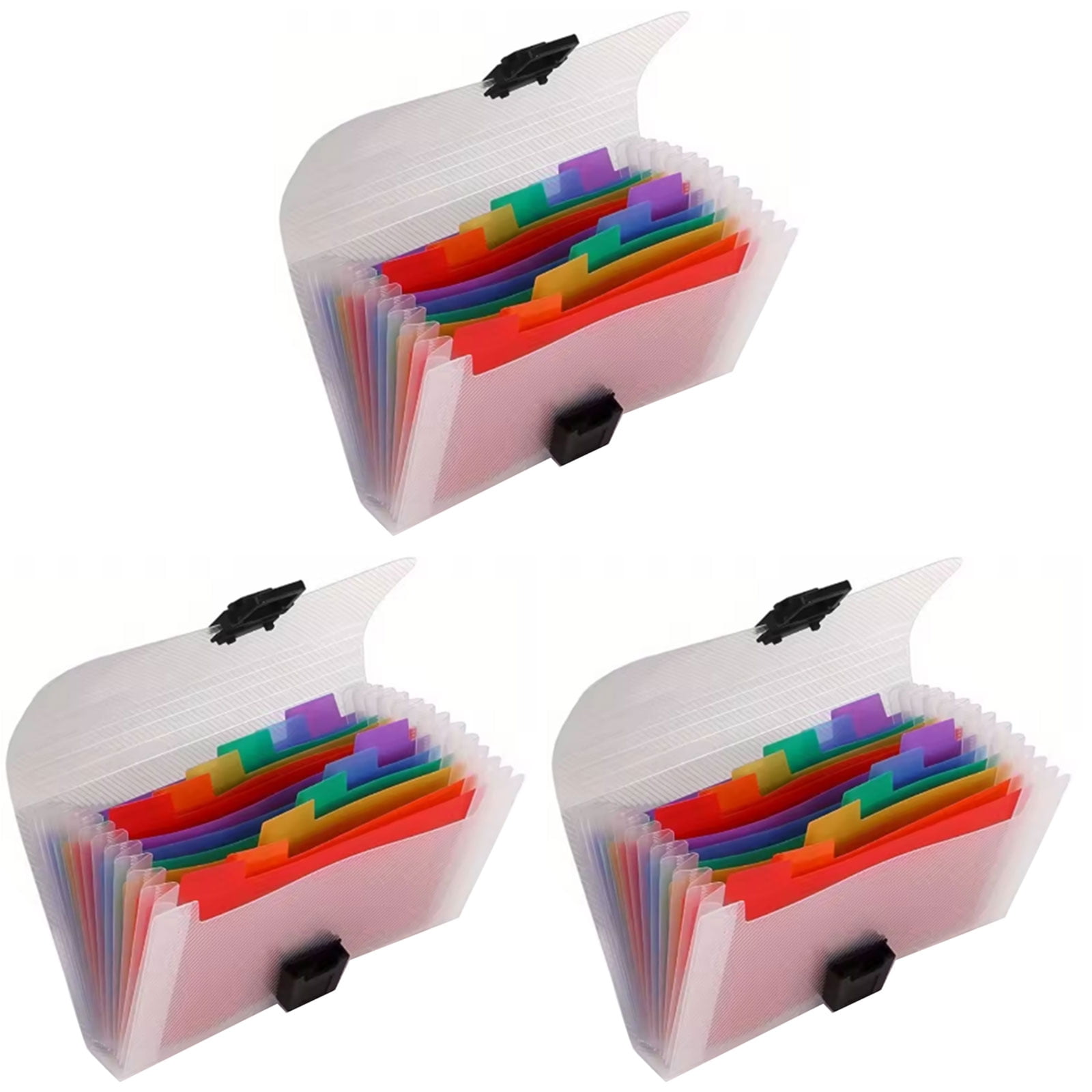 3 Piece 4x6inch Multi Functional Plastic Document Box 13 Compartments ...