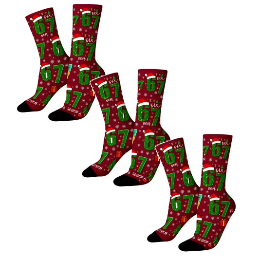 3 Piece 67 Meme Socks – Funny 6 7 Ices Creams Drips, Cool Streetwear ...