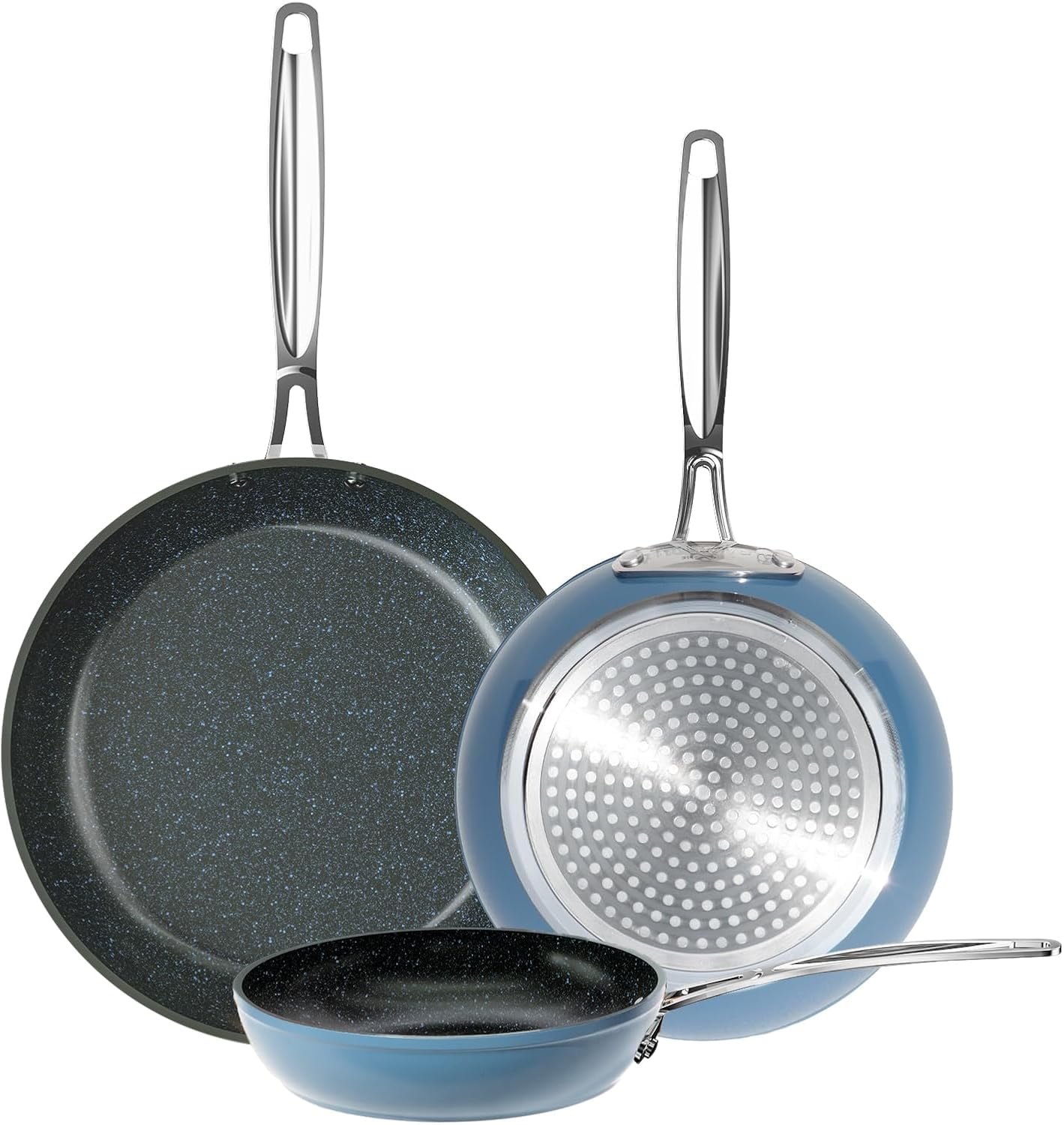 3-Piece 8”, 10”, 12” Forged Lightweight Frying Pan Set, G10 Healthy ...