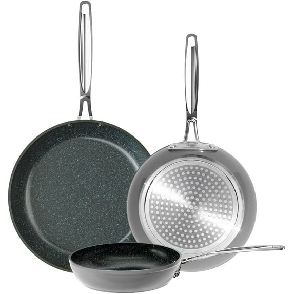 3-Piece 8”, 10”, 12” Forged Lightweight Frying Pan Set, G10 Healthy ...