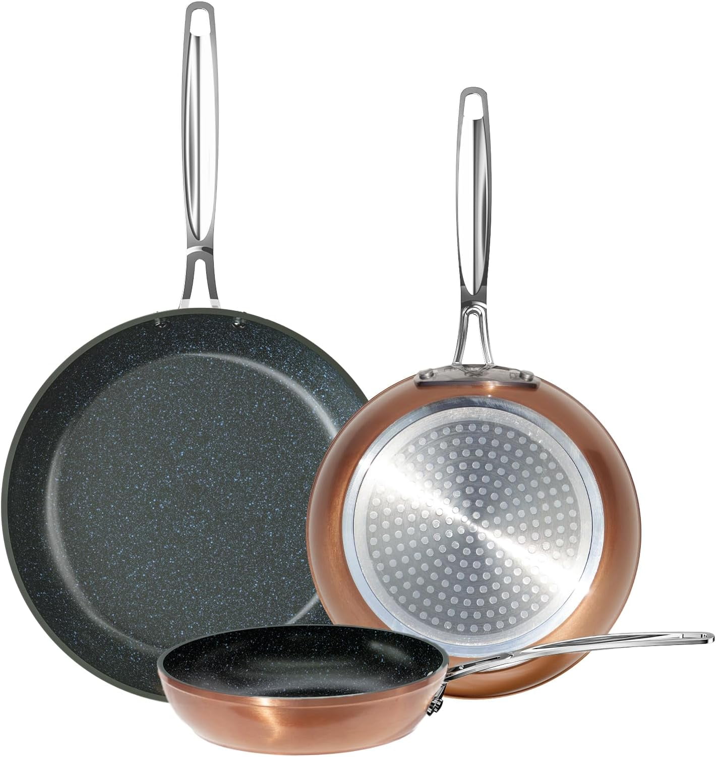 3-Piece 8\u201D 10\u201D 12\u201D Forged Lightweight Frying Pan Set G10 ...