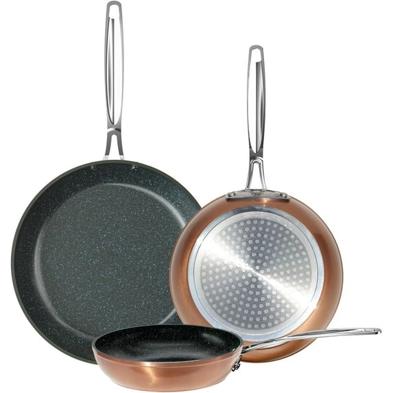 3-Piece 8\u201D 10\u201D 12\u201D Forged Lightweight Frying Pan Set G10 ...
