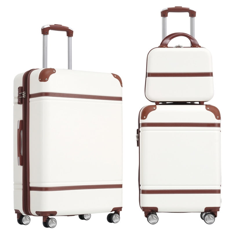 3-Piece ABS Hardshell Luggage Set (20"+24"+Cosmetic Case) - Expandable ...