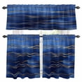 3 Piece Abstract Golden Kitchen Curtain Valance and Tiers Set Water ...