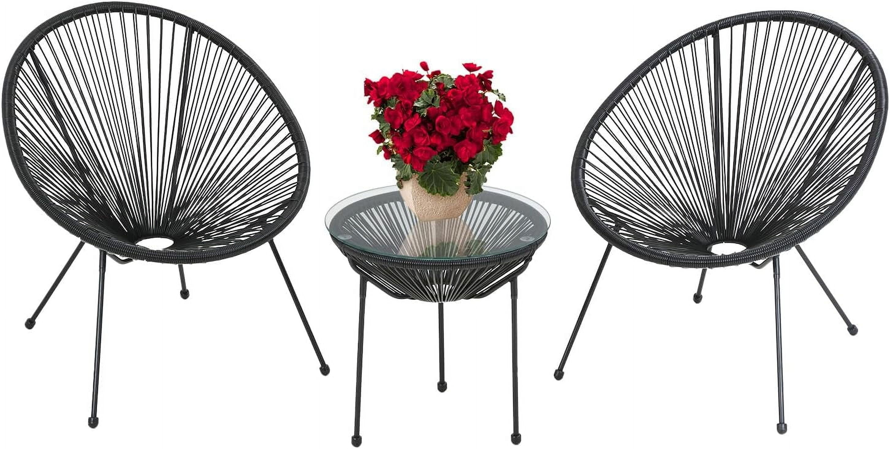 3 Piece Acapulco Chair Set,Outdoor Patio Furniture with Coffee Table ...