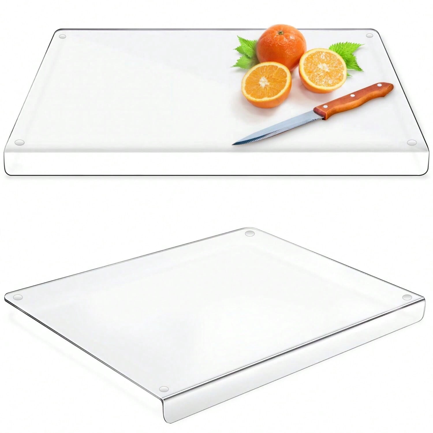 "3-Piece Acrylic Cutting Board Set with Counter Lip - Small, Large & XL ...