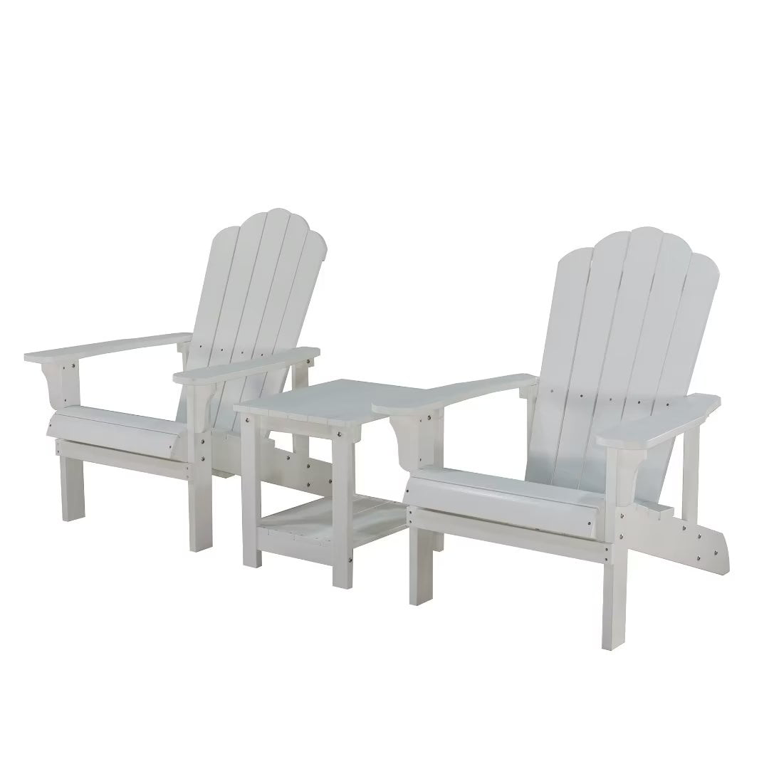 3 Piece Adirondack Bistro Set, Campfire Chairs Set, Plastic Wood ...