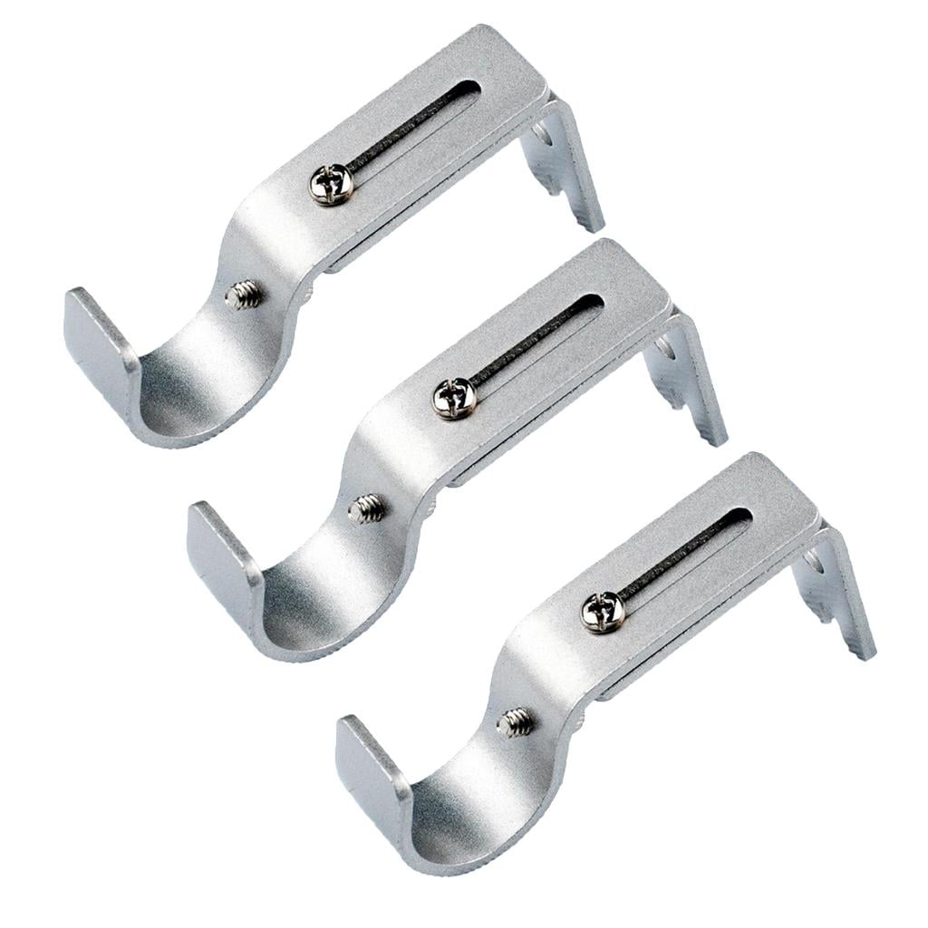 3 Piece Adjustable Curtain Rod Support Bracket for 25mm Rod for Walls ...