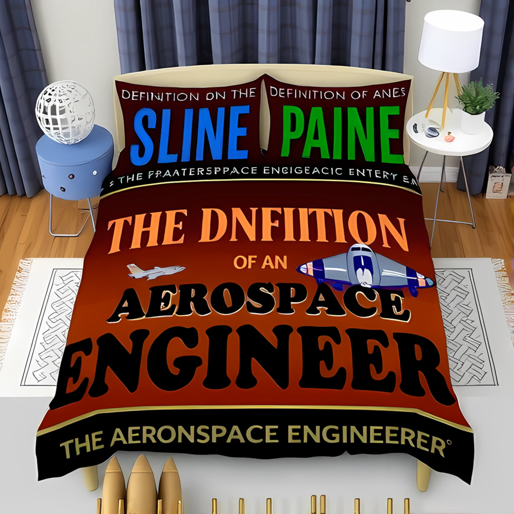 3-Piece Aerospace Engineering Duvet Cover Set - Bold Design with ...