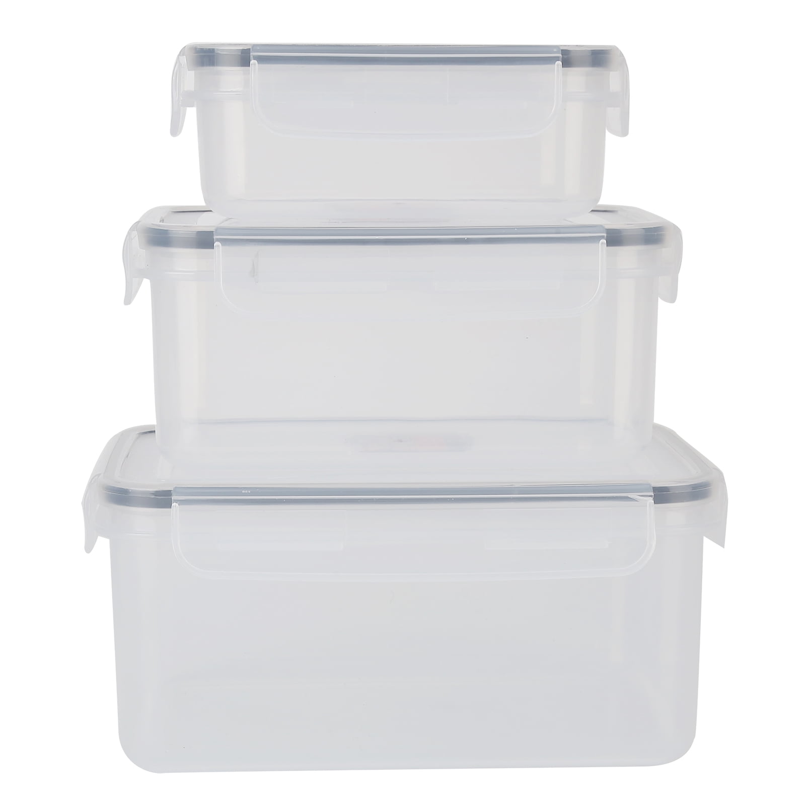 3-Piece Airtight Food Storage Set - Transparent Containers with Locking ...