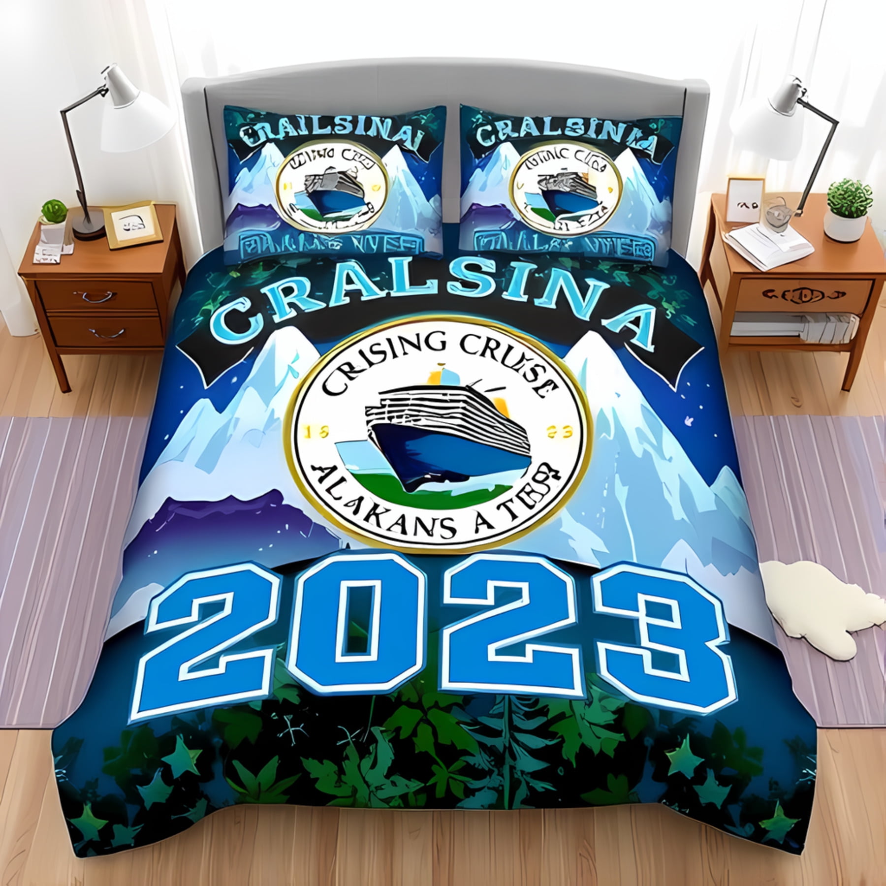 3-Piece Alaskan Adventure Duvet Cover Set - Vibrant Mountain Cruise ...