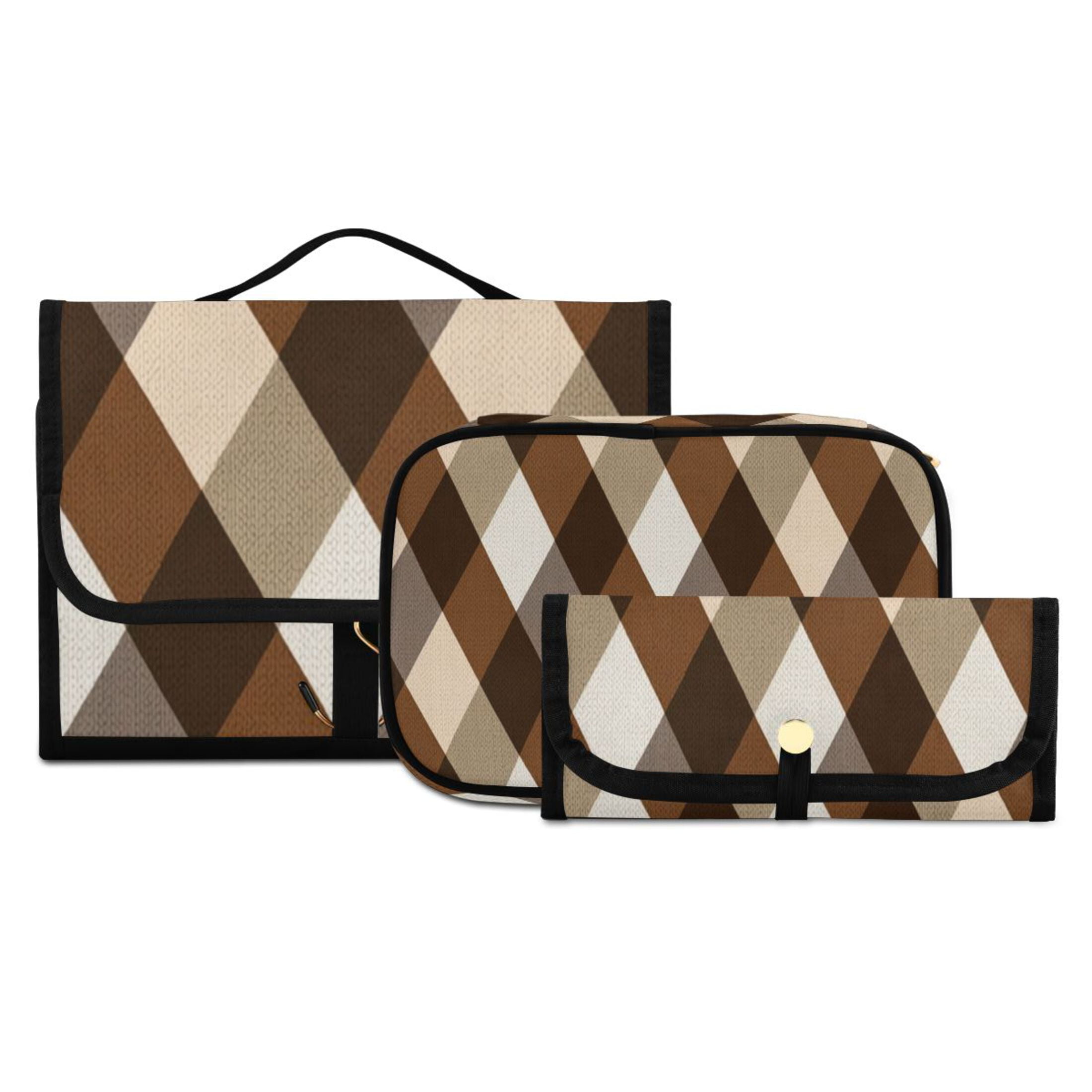 3-Piece All-Over Toiletry Travel Kit Hanging Cosmetic Bag, Makeup Pouch ...