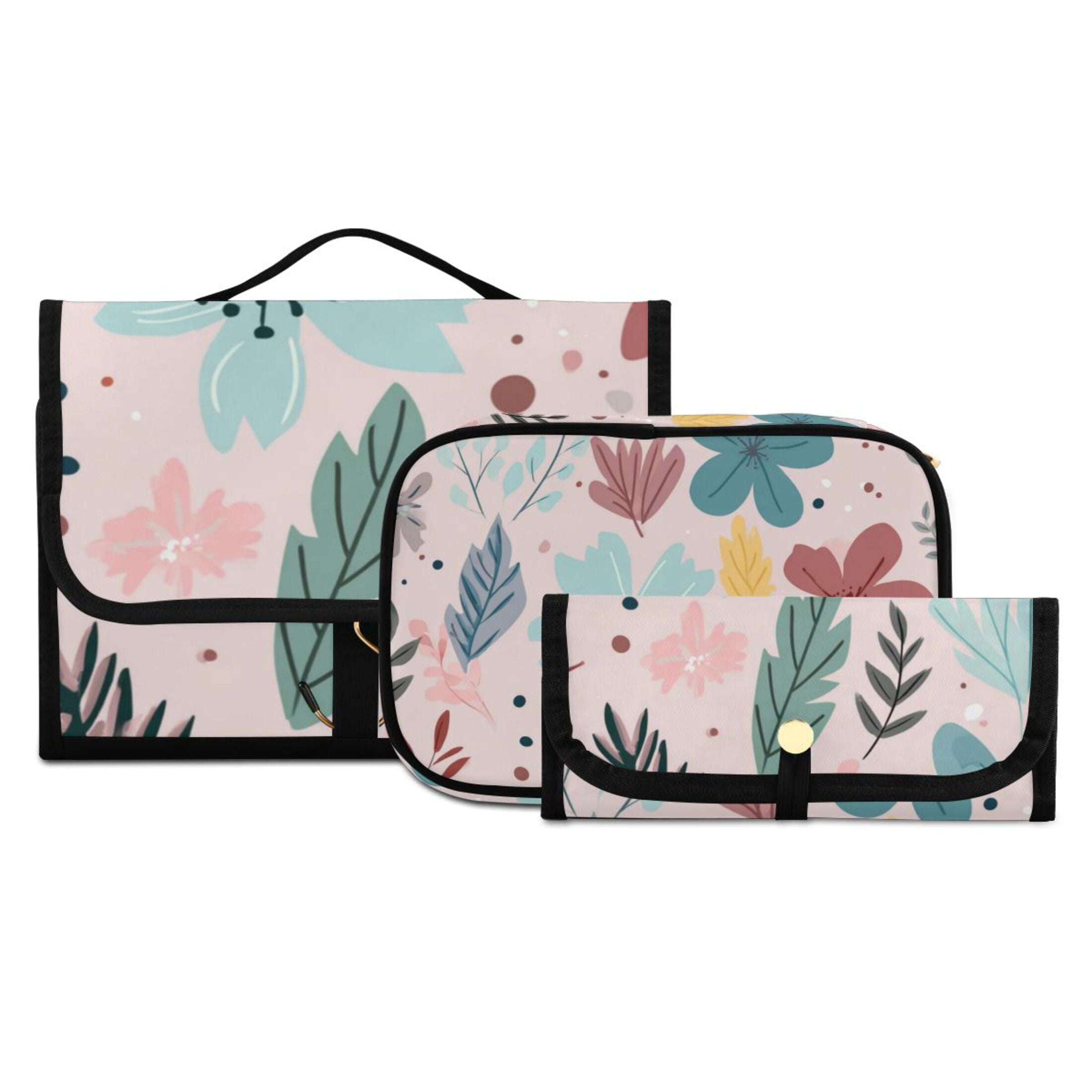 3-Piece All-Over Toiletry Travel Kit Hanging Cosmetic Bag, Makeup Pouch ...