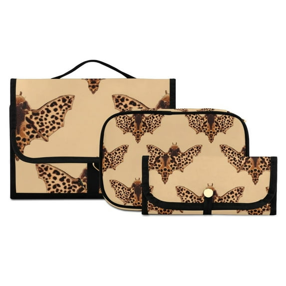 3-Piece All-Over Toiletry Travel Kit Hanging Cosmetic Bag, Makeup Pouch ...