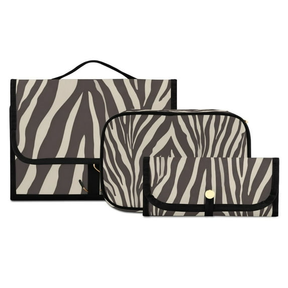 3-Piece All-Over Toiletry Travel Kit Hanging Cosmetic Bag, Makeup Pouch ...