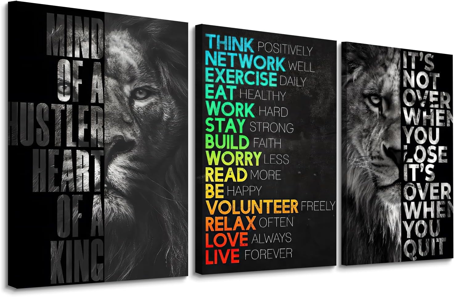 3 Piece Allahu Akbar Alhamdulillah Subhan Allah Canvas Wall Art,Arabic Calligraphy Painting ...