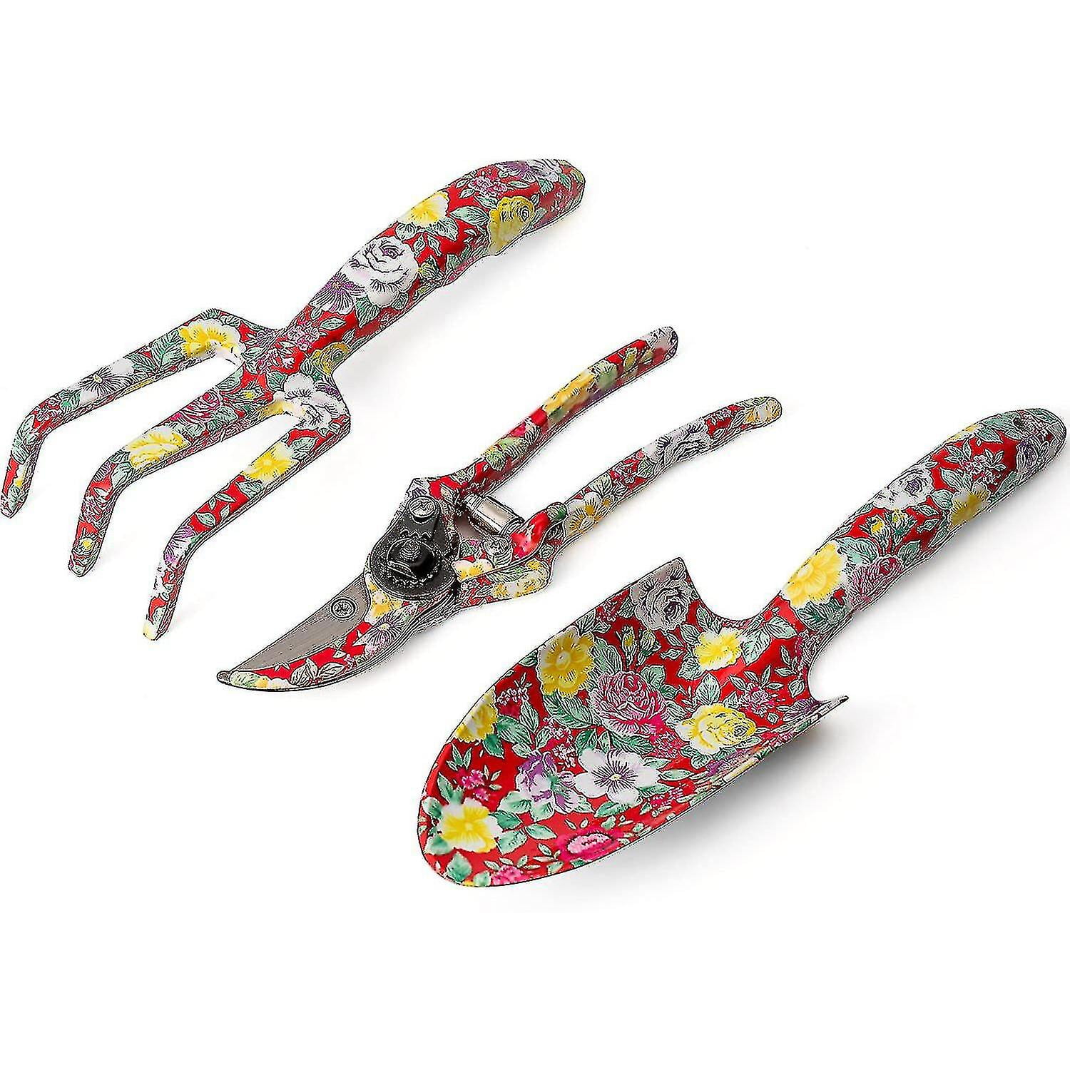 3 Piece Aluminum Garden Tools With Red Print - Tru, Transplanter ...