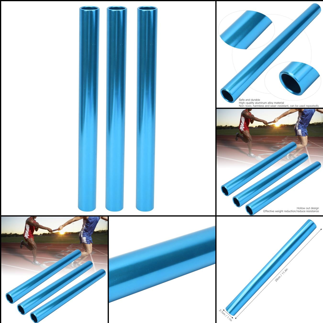3,Piece Aluminum Relay Baton Set, Ideal for Track Events, Comfortable ...