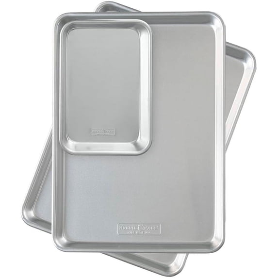 3 Piece Aluminum Sheet Pan Set for Baking and Roasting, Half Sheet ...