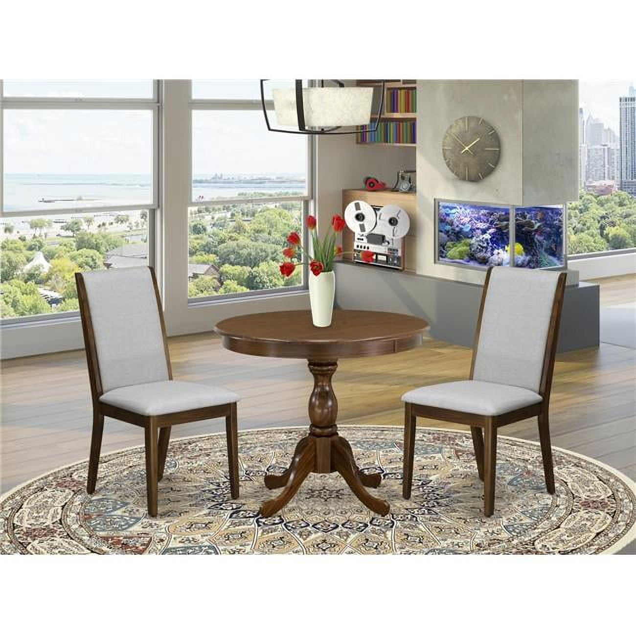 3 Piece Antique Dinette Set - Acacia Walnut - Walmart.com