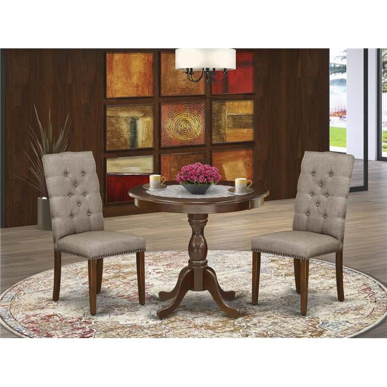 3 Piece Antique Dining Table Set - Mahogany - Walmart.com