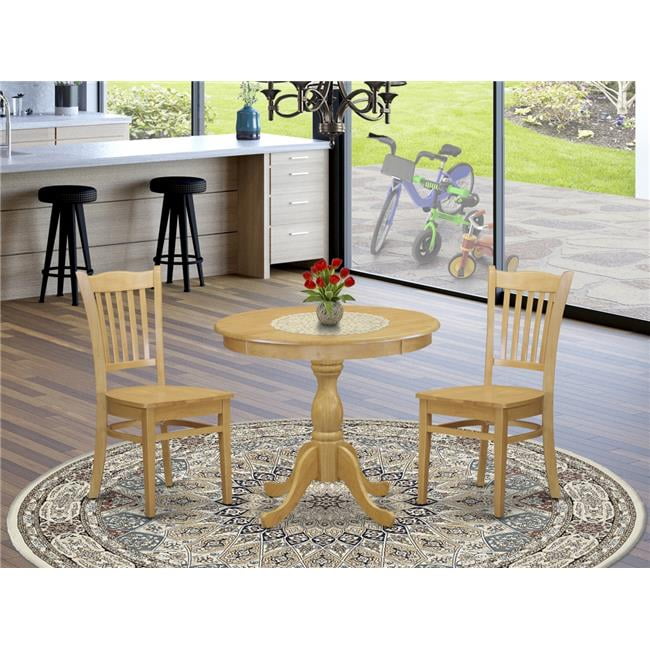 3 Piece Antique Dining Table Set - Oak - Walmart.com
