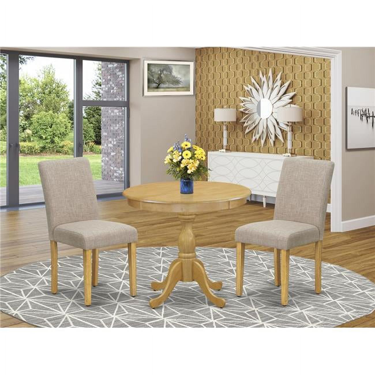 3 Piece Antique Dining Table Set - Oak - Walmart.com