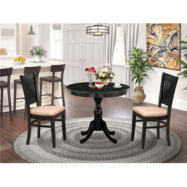 3 Piece Antique Modern Dining Table Set - Black - Walmart.com
