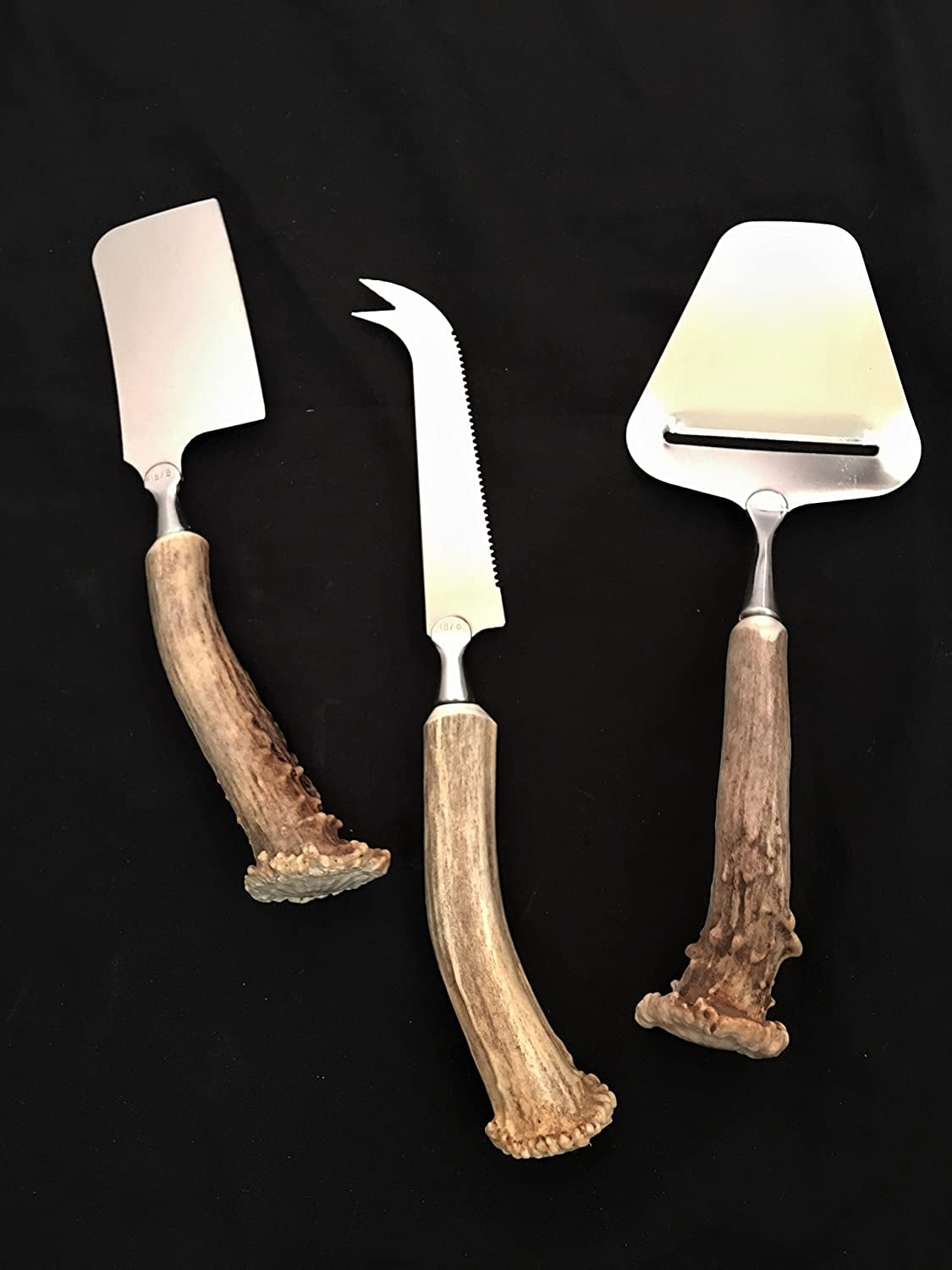 3 Piece Antler Handled Hard Cheese Serving Set - Walmart.com