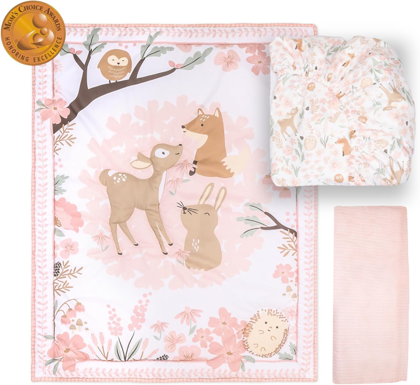 3 Piece Baby Crib Bedding Set for Girls - Newborn, Infant & Toddler ...