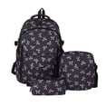 3 Piece Backpack Set 17.72" Canvas With Lunch Bag Pencil Case Large ...