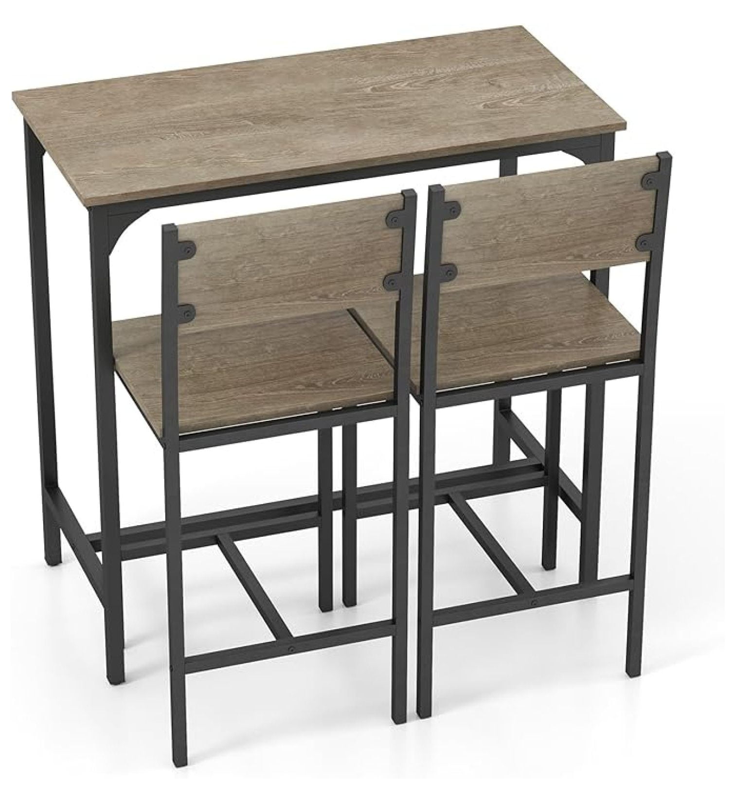 3-Piece Bar Table and Chair Set with 2 Counter Height Bar Stools ...