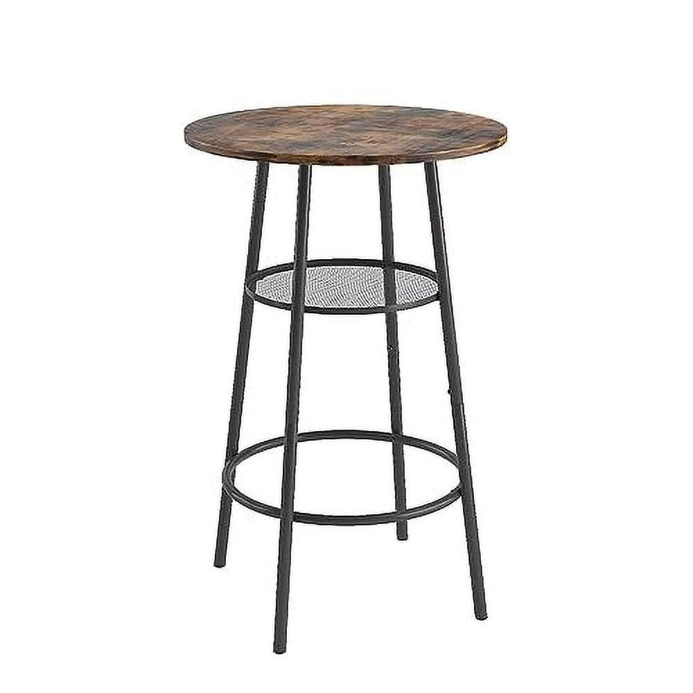 3-Piece Bar Table Set for 2, Small 2-Tier Round Bistro Pub Dining Table ...
