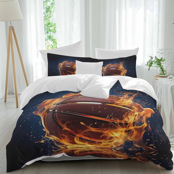 3 Piece Basketball, Duvet Cover Set Twin Size, Microfiber Comforter ...