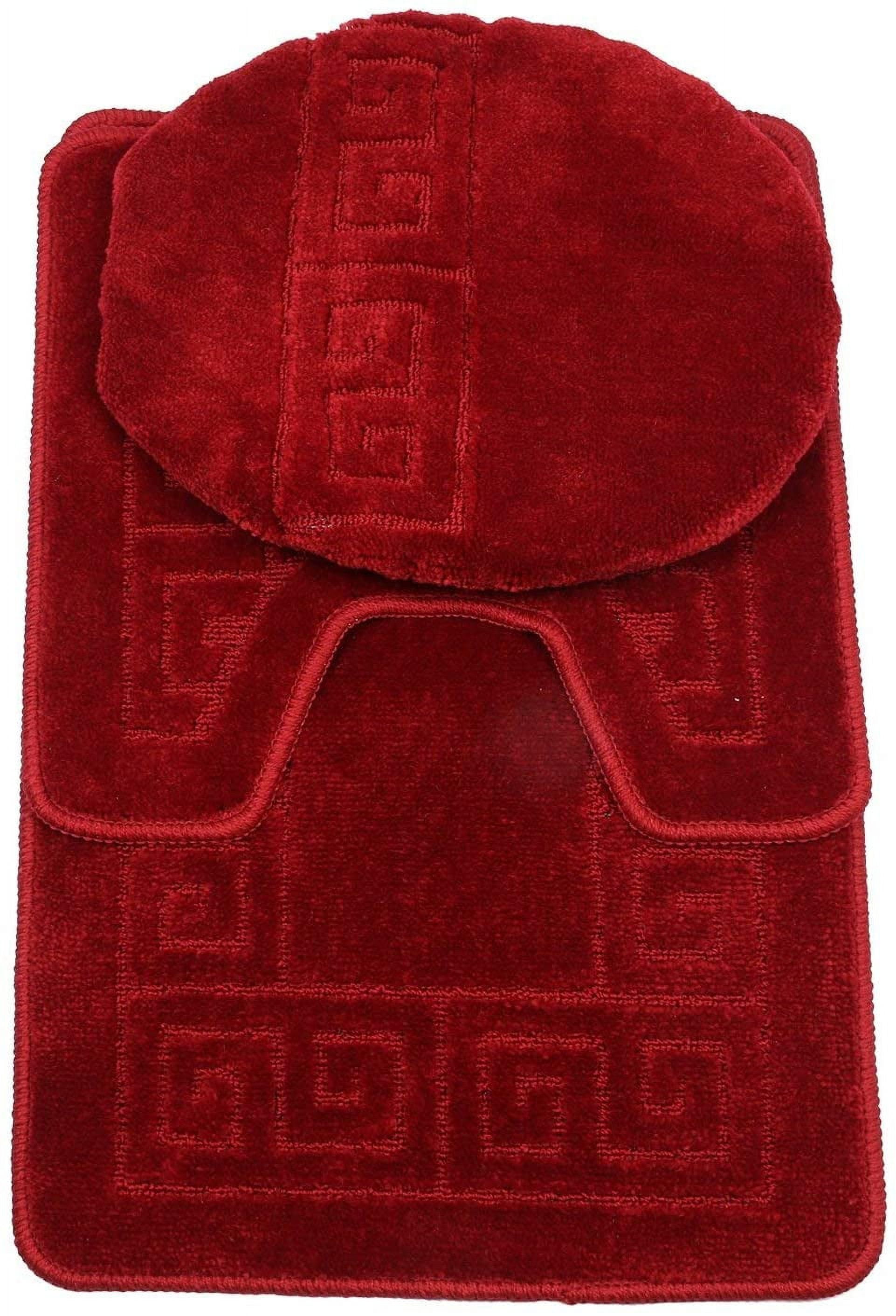 WPM 3-Piece Greek Key Design Bath Rug Set with Large Contour Mat and ...