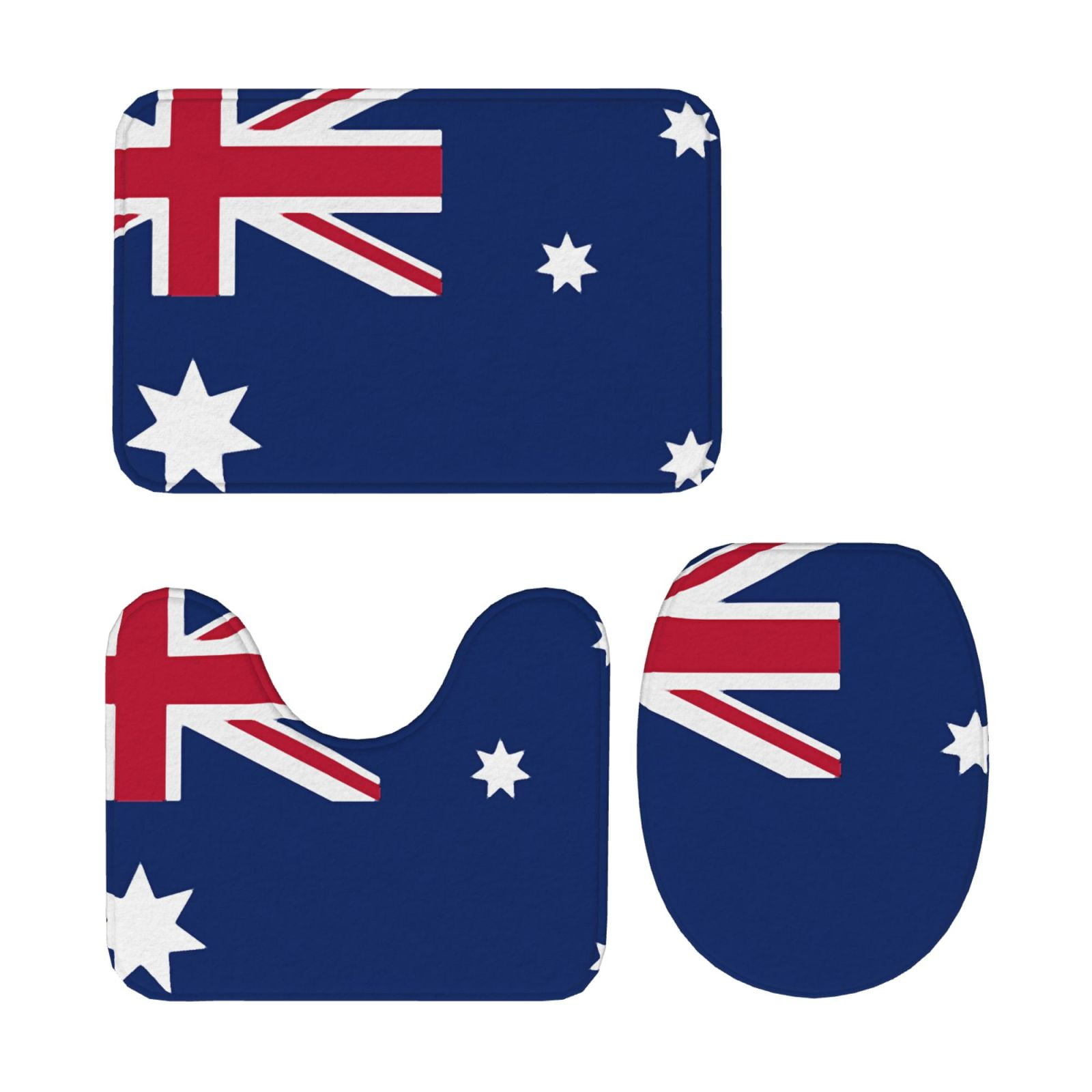 3 Piece Bathroom Carpet Set Anti-Slip Soft Absorbent Bath Mat Set (15.7 ...