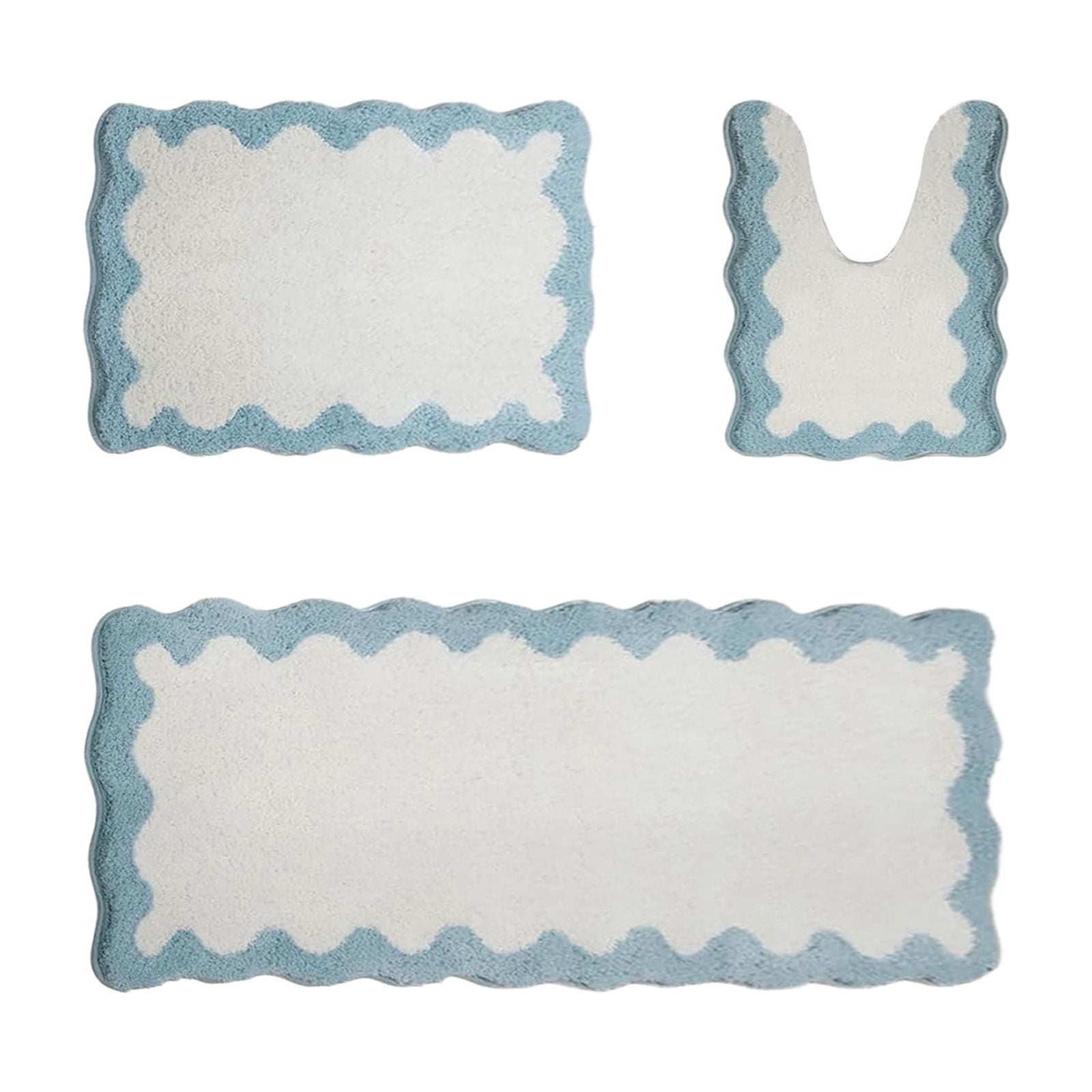 3-Piece Bathroom Mat Set, Soft Faux Fur Rug for Toilet and Tub ...