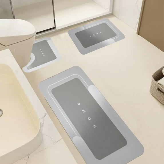 3-Piece Bathroom Mat Set | Super Absorbent & Quick-Dry Washable Toilet ...