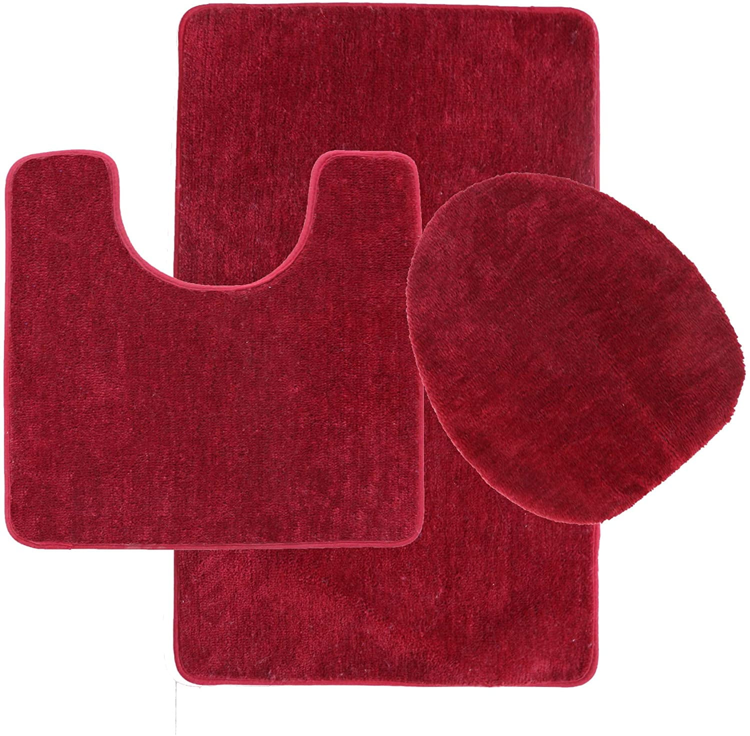 3 Piece Bathroom Rug Set Bath Rug, Contour Mat, and Lid Cover - Walmart.com