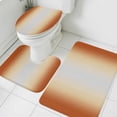 3 Piece Bathroom Rug Set, Caramel Orange Grey Gradient Non Slip Bath ...