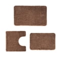 3 Piece Bathroom Rug Set Champagne U-Shaped Toilet Mat Fluffy Water ...