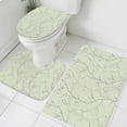 3 Piece Bathroom Rug Set, Green Tree Branch Non Slip Bath Mat with ...