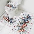 3 Piece Bathroom Rug Set, Independence Day Non Slip Bath Mat with ...
