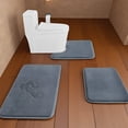 3-Piece Bathroom Rug Set, Non-Slip Quick Dry Bath Mats, Memory Foam ...